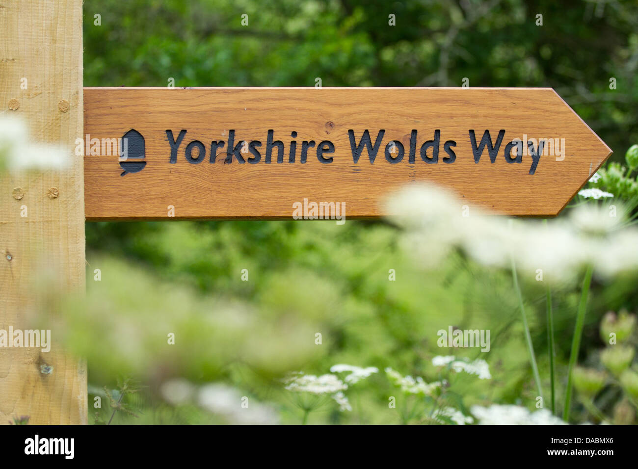 Yorkshire wolds way sign posts Stock Photo - Alamy