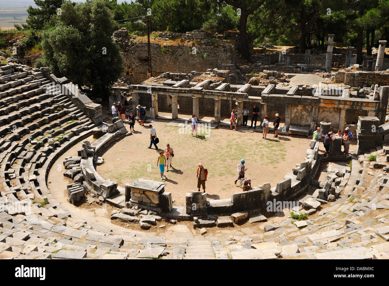 Ruins of 4th Century BC Greek theatre at Priene, Aegean Coast, Turkey ...