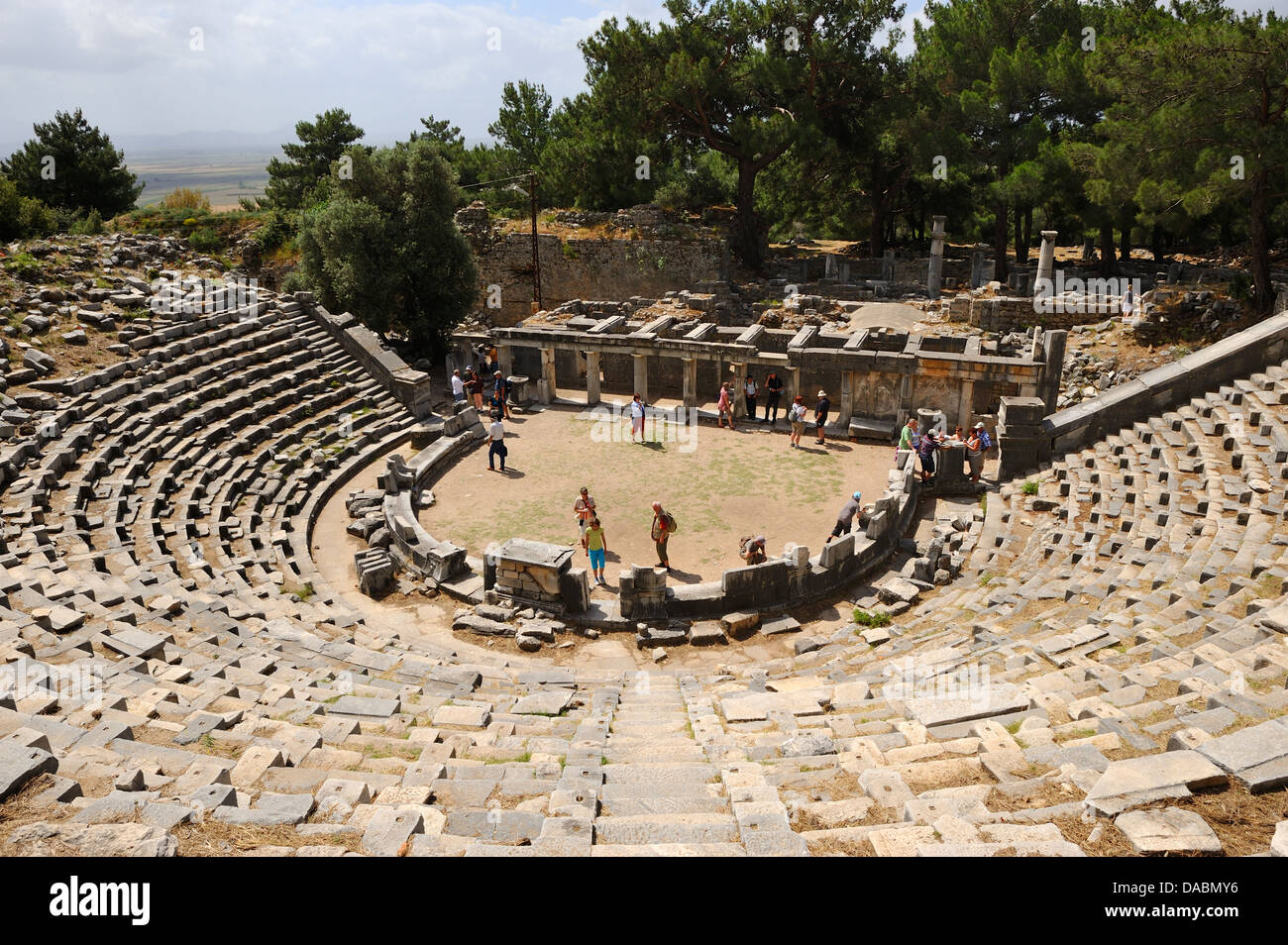 Ruins of 4th Century BC Greek theatre at Priene, Aegean Coast, Turkey ...