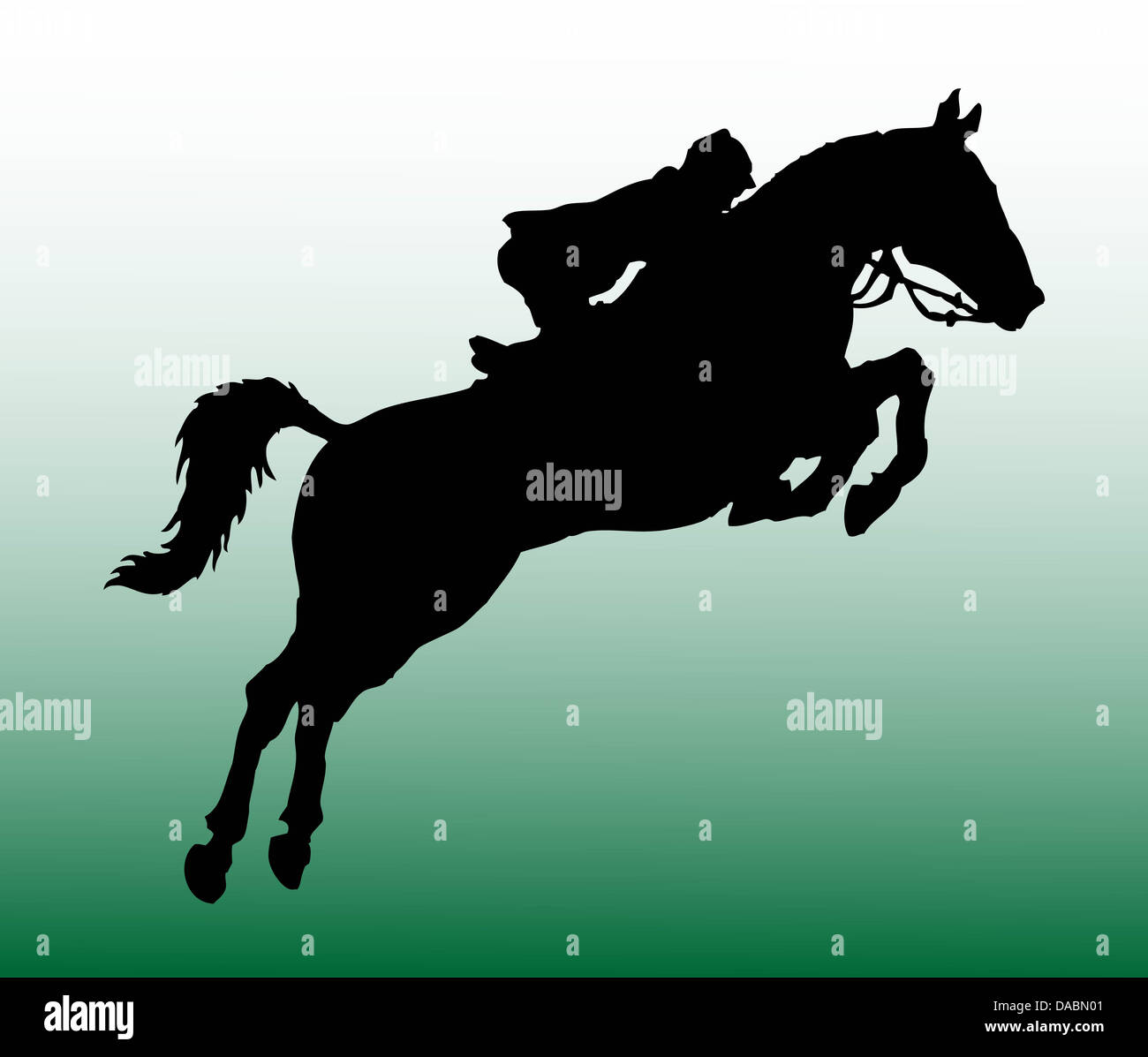 Silhouette Of Horseman Stock Photo - Alamy