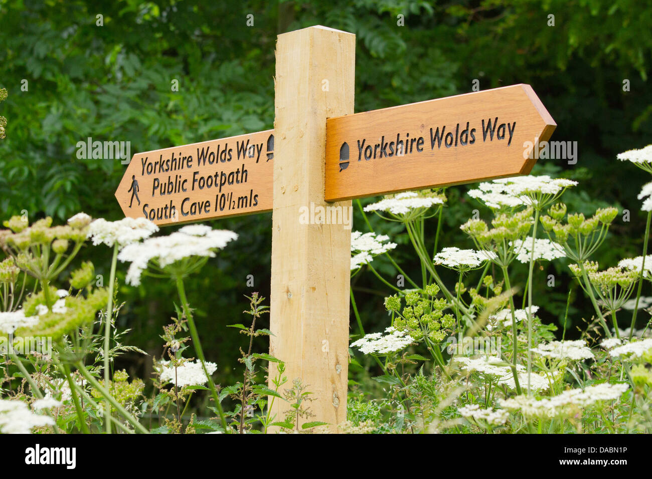 Yorkshire wolds way sign posts Stock Photo - Alamy