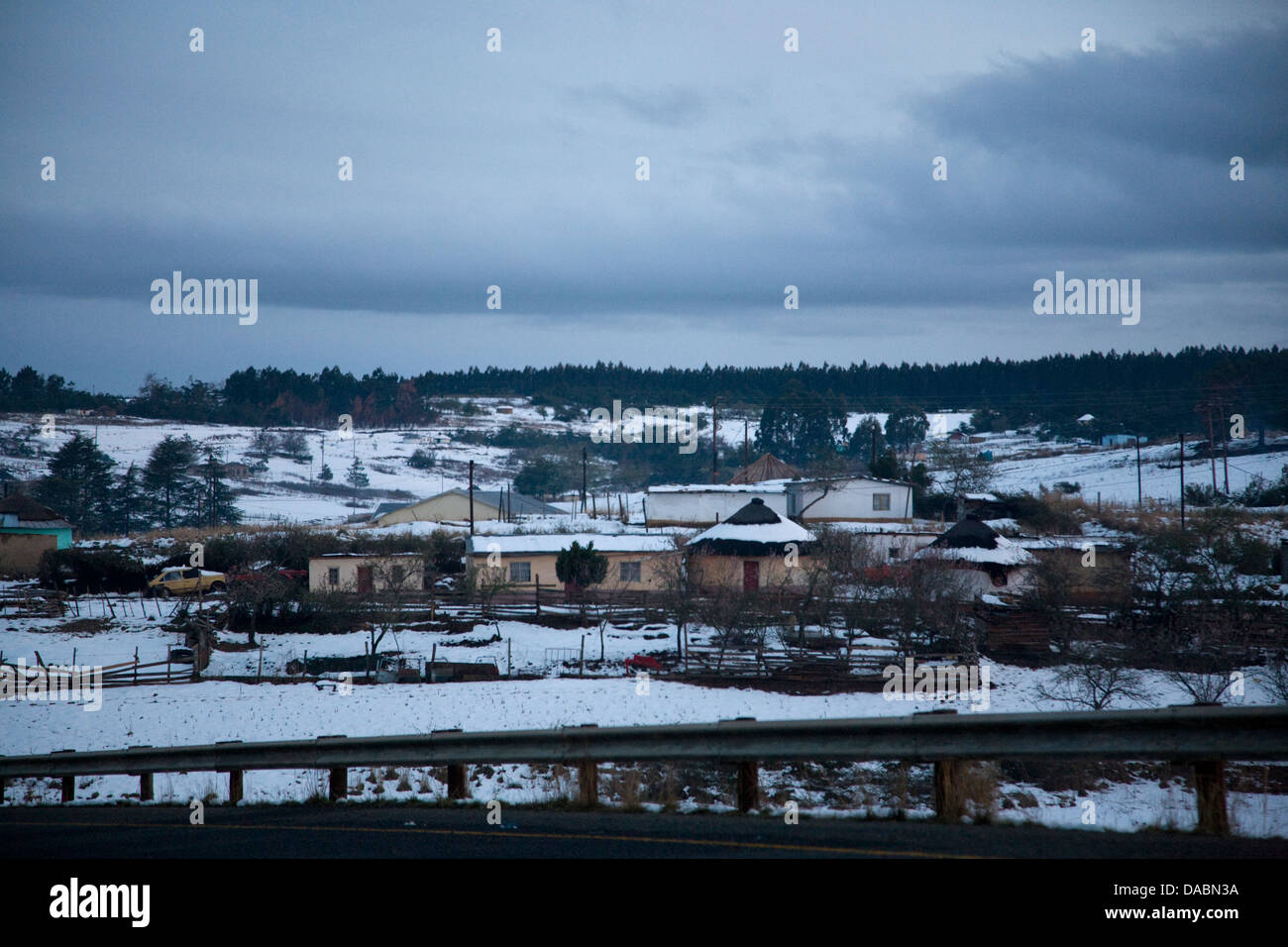 Heavy snow falls in the Donnybrook area of rural KwaZulu-Natal, South ...