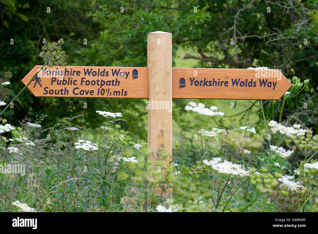 Yorkshire wolds way sign posts Stock Photo - Alamy