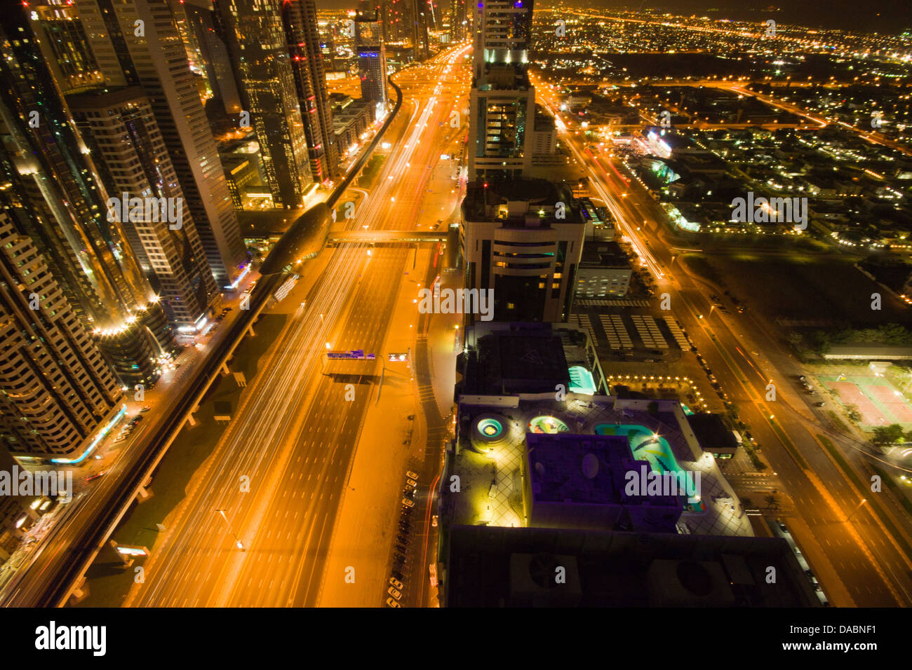 Dubai at night Stock Photo - Alamy
