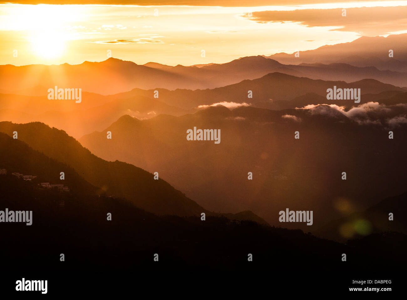 Sunset from Mussoorie, India Stock Photo - Alamy