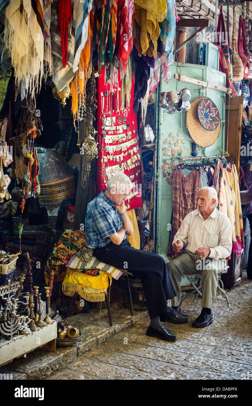 Arab souk, covered market, in the Muslim Quarter in the Old City ...