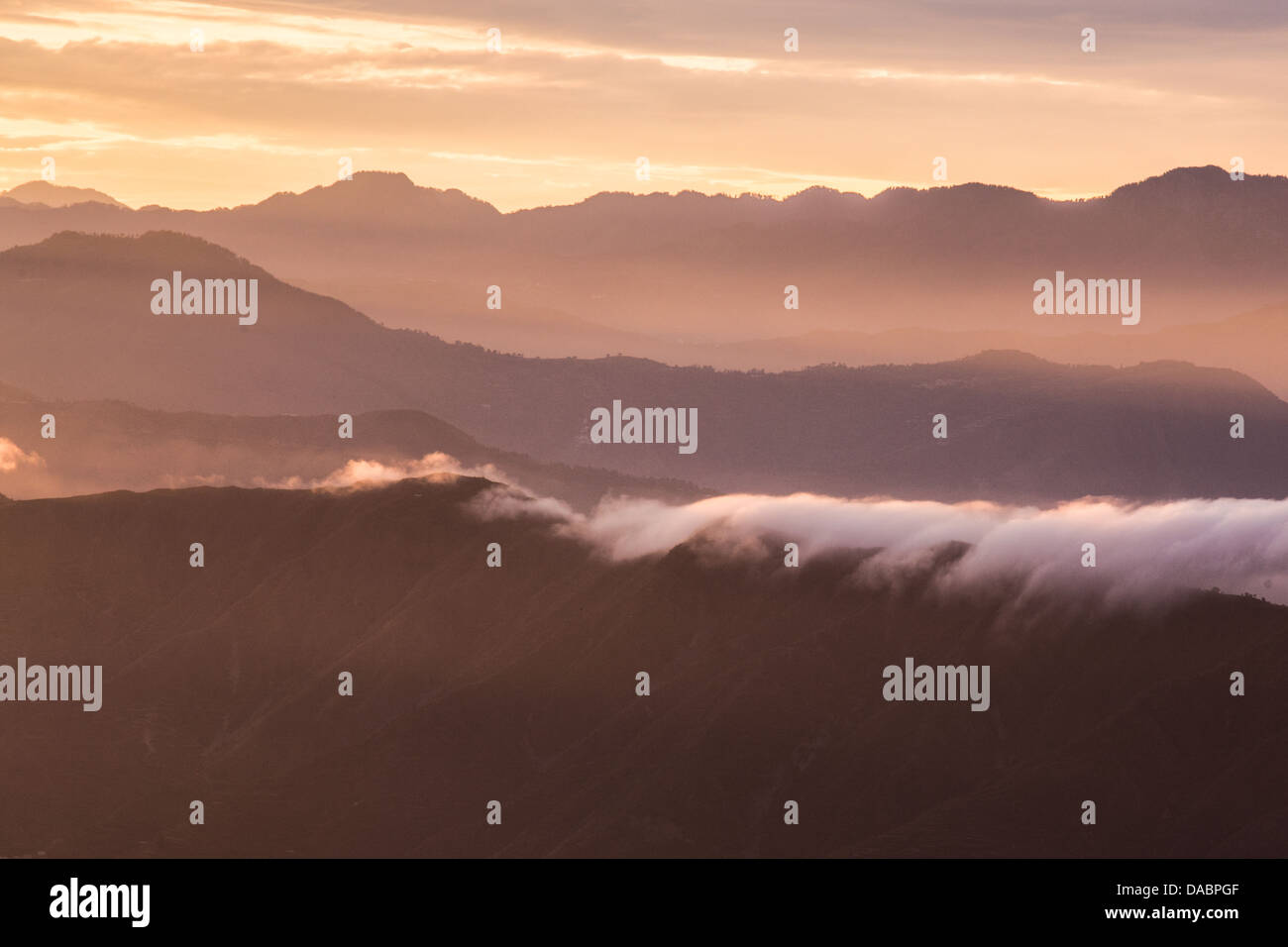 Sunset from Mussoorie, India Stock Photo - Alamy