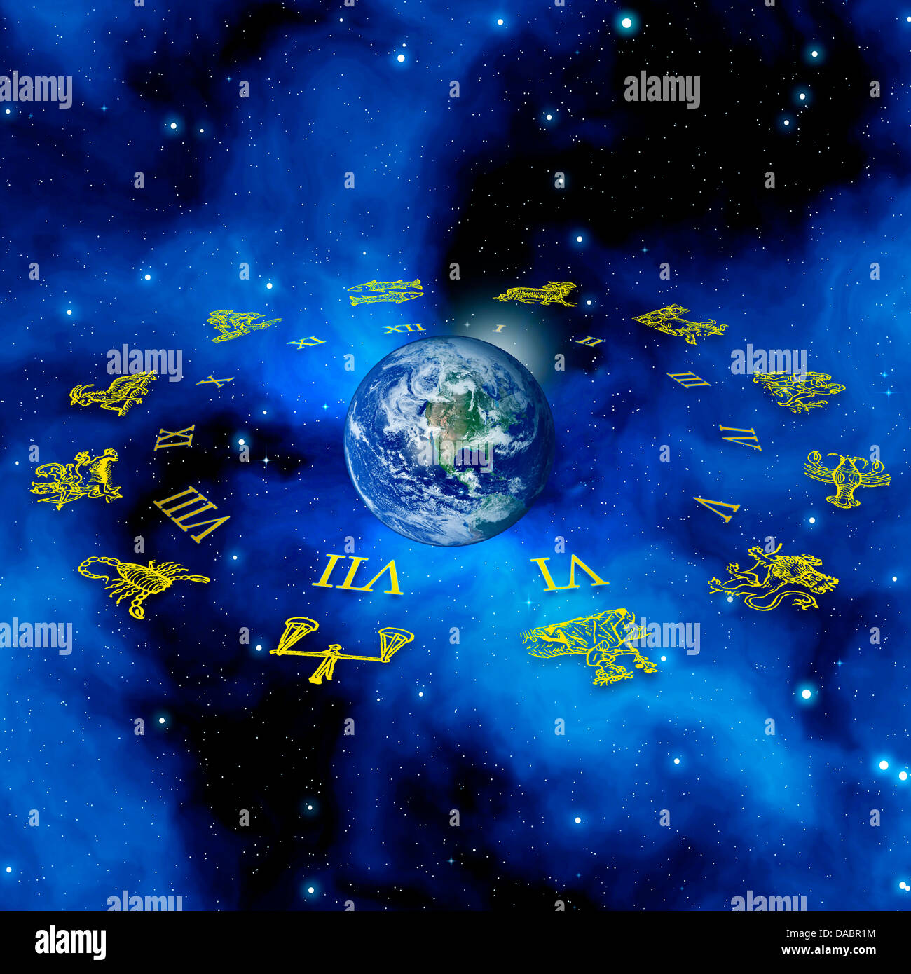 all zodiac signs, astrology and horoscope concept Stock Photo - Alamy