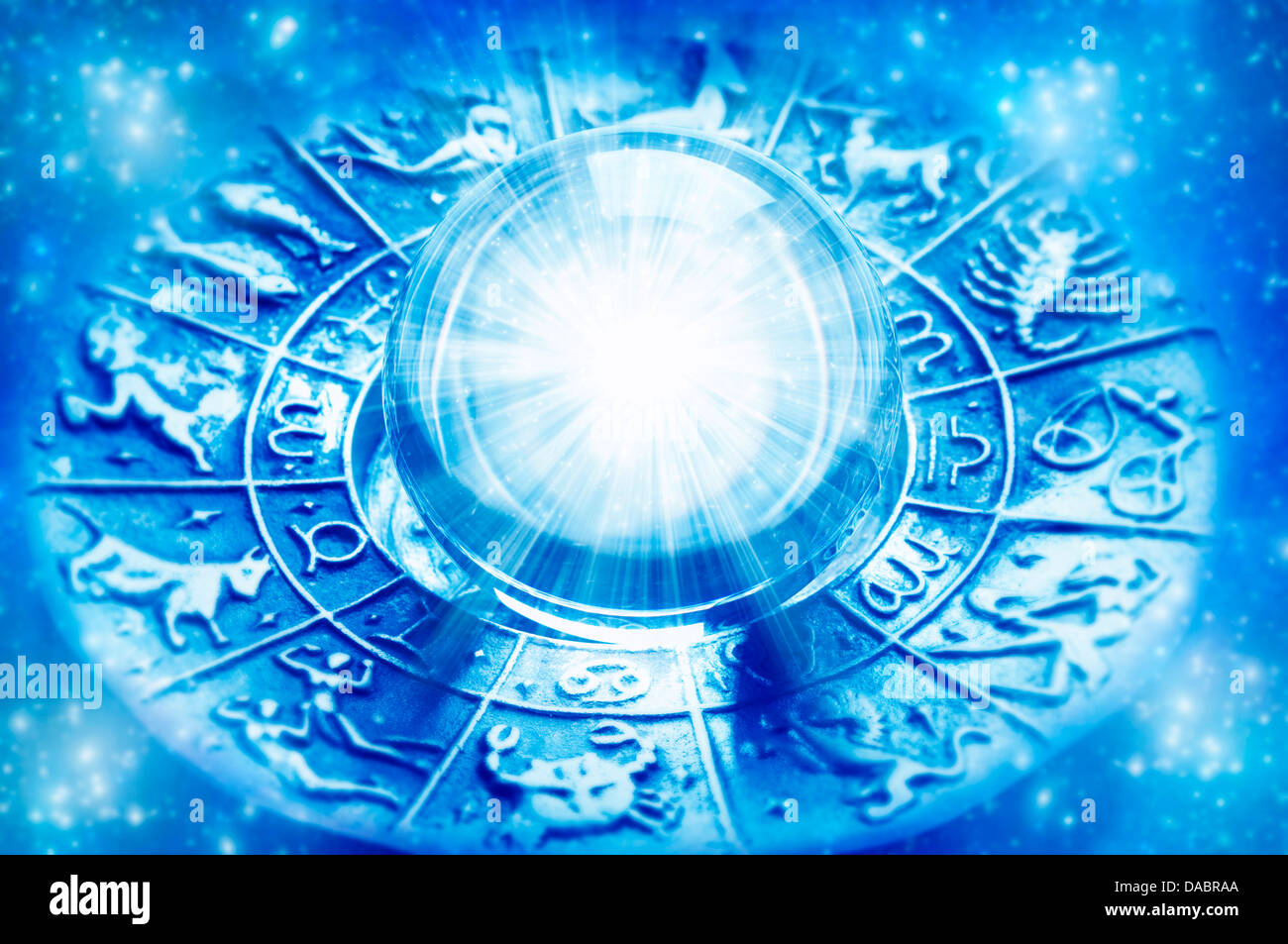 Astrological symbols zodiacal prediction blue esoteric magic stars hi ...