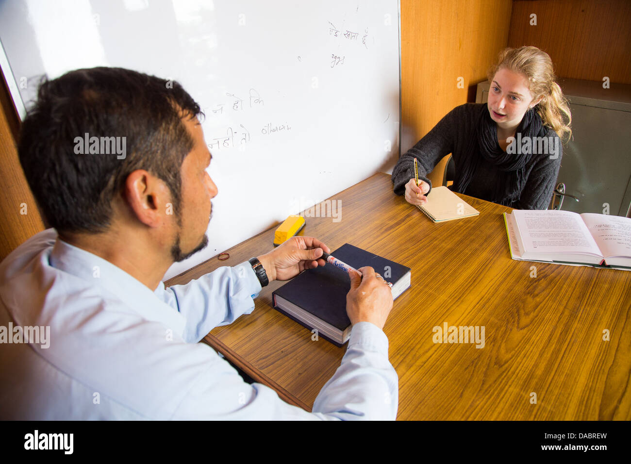 Student at the Landour Language School, Landour, Mussoorie, India Stock ...