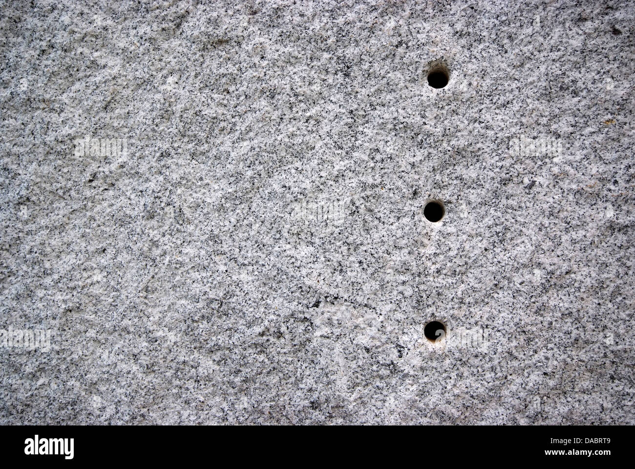 Round hole on the granite.The surface of Black and white granite stone ...