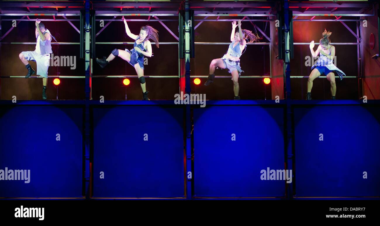 Dancers from Israeli company Mayumana perform the show "Momentum" at ...