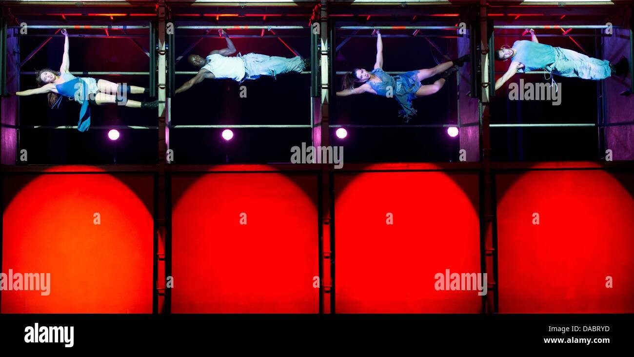 Dancers from Israeli company Mayumana perform the show "Momentum" at ...