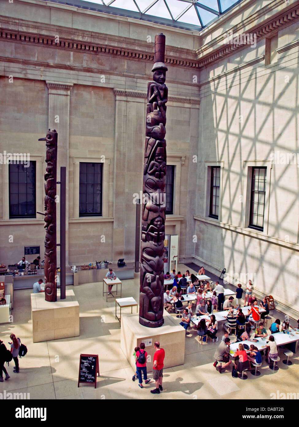 The Great Court of the British Library showing Totem Poles, Great ...