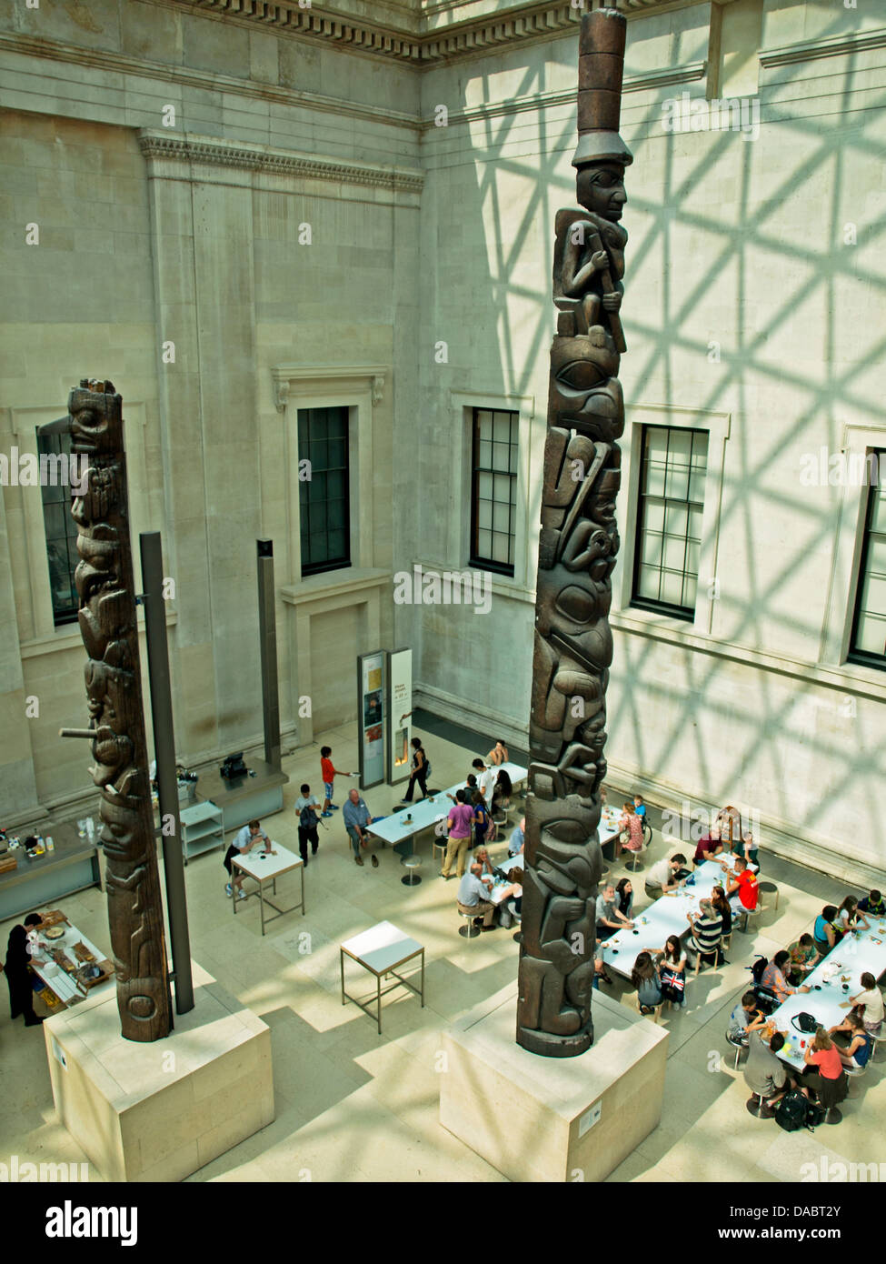 The Great Court of the British Library showing Totem Poles, Great ...