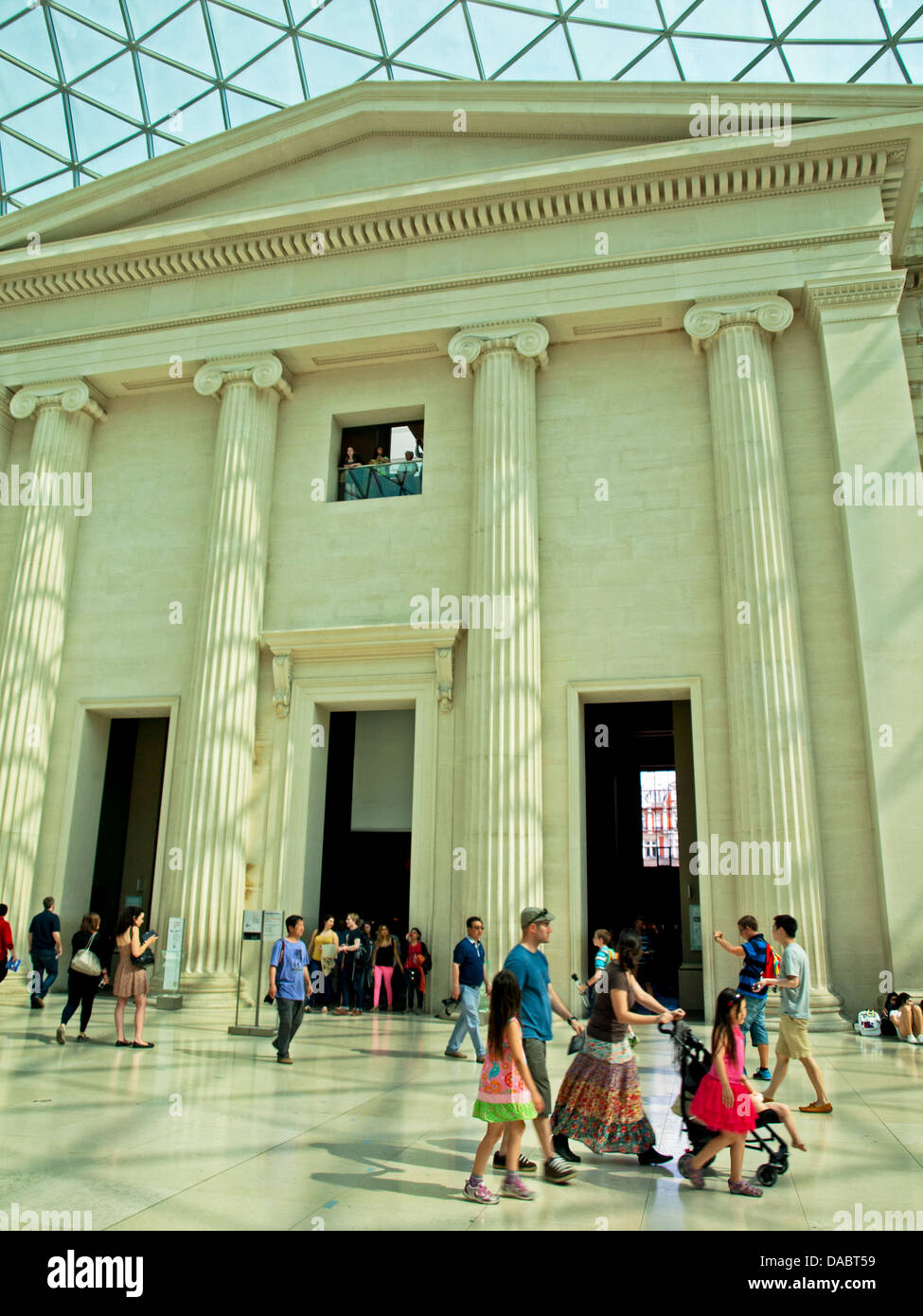 The Great Court of the British Museum showing Ionic Columns at entrance ...