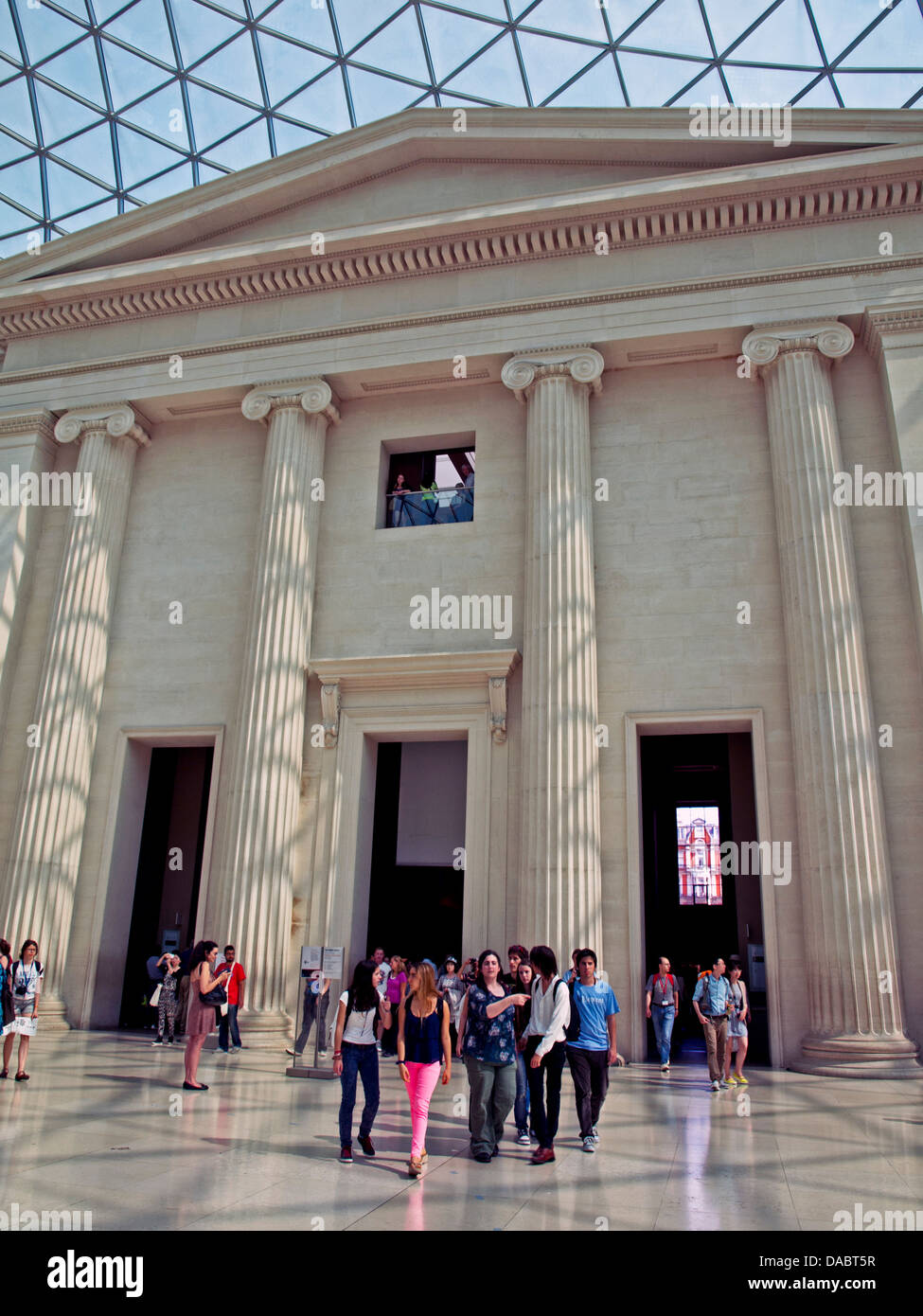 The Great Court of the British Museum showing Ionic Columns at entrance ...