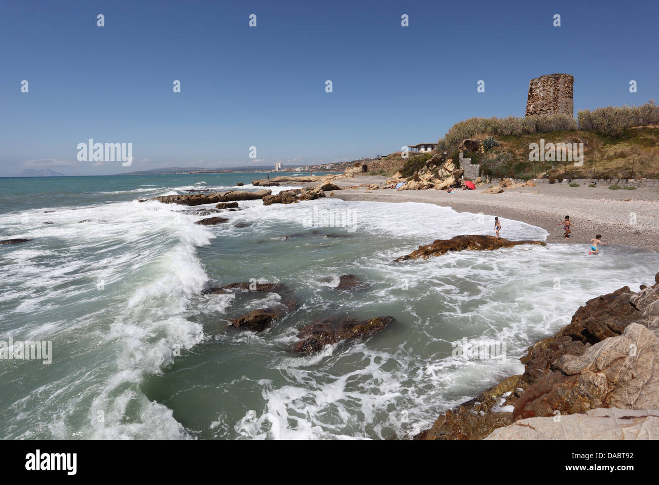 Punta Chullera beach at the Costa del Sol, Andalusia, Spain Stock Photo ...