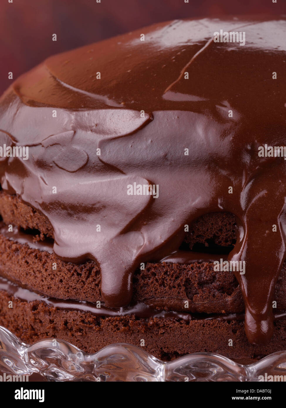 Chocolate frosted layer cake made with stevia Stock Photo - Alamy