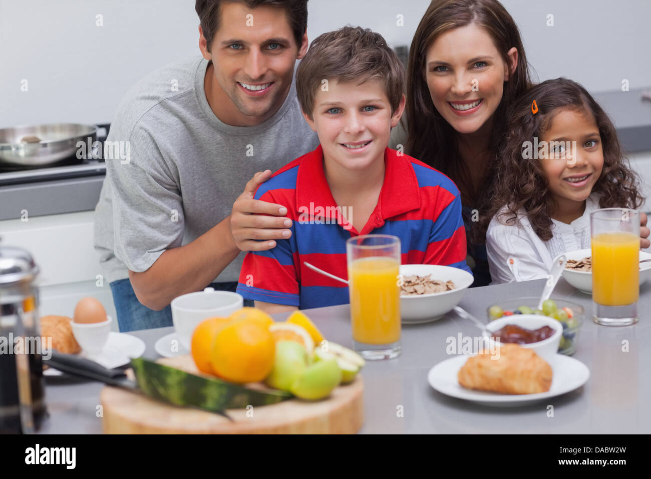 Family during the breakfast Stock Photo - Alamy