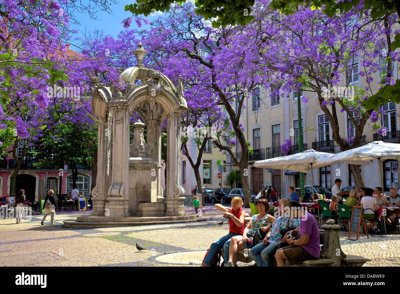 Carmo Square and Fountain, Lisbon, Portugal, Iberian Peninsula, South ...
