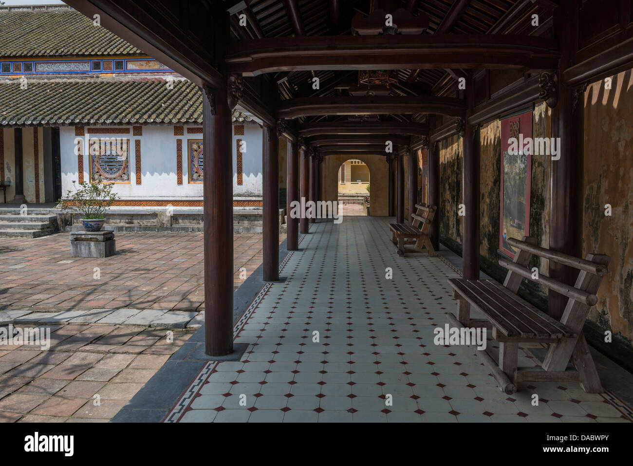 Inner Courtyard Arcade, Imperial City of Hue, Vietnam Stock Photo - Alamy