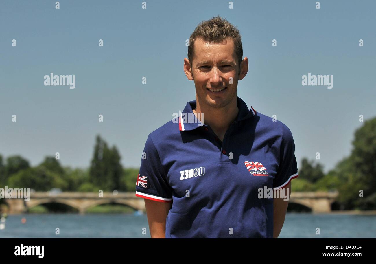 London, UK. 8th July 2013. Stuart Hayes (London 2012 Triathlon Olympian ...