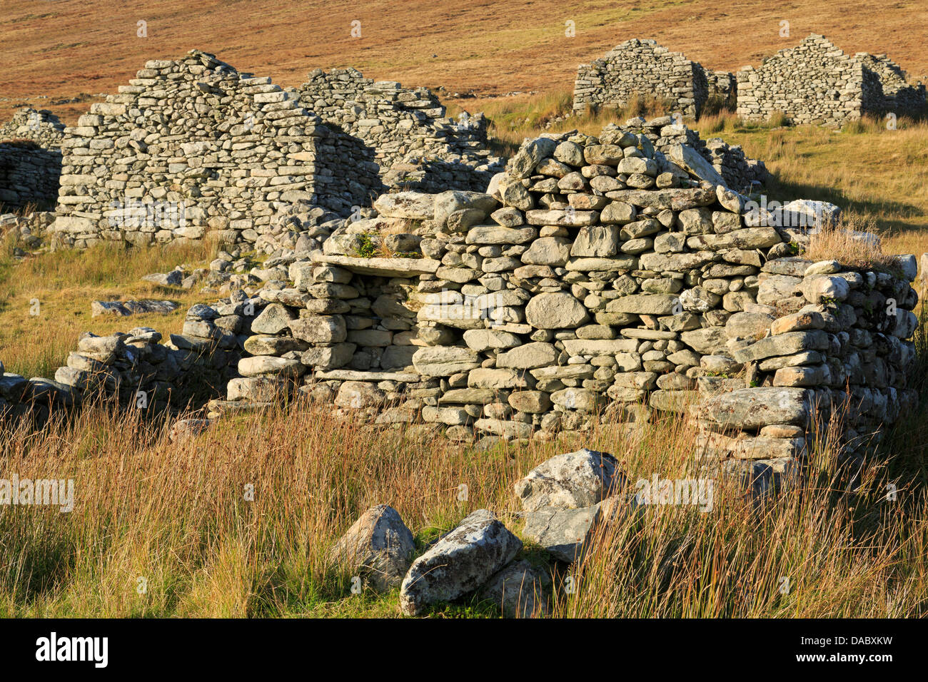 Deserted village on Achill Island, County Mayo, Connaught (Connacht ...
