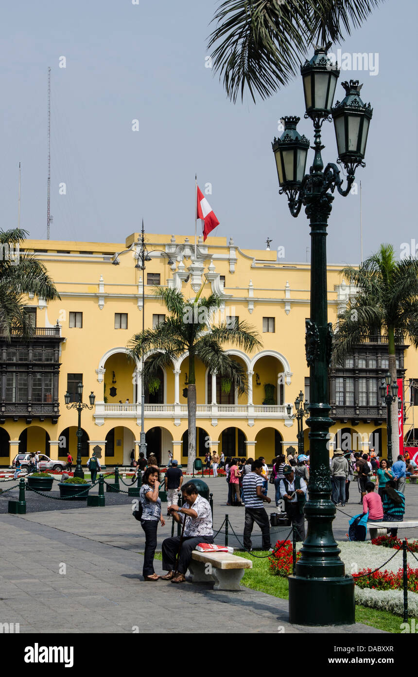 Municipal Palace of Lima, Plaza de Armas, Lima, Peru, South America ...