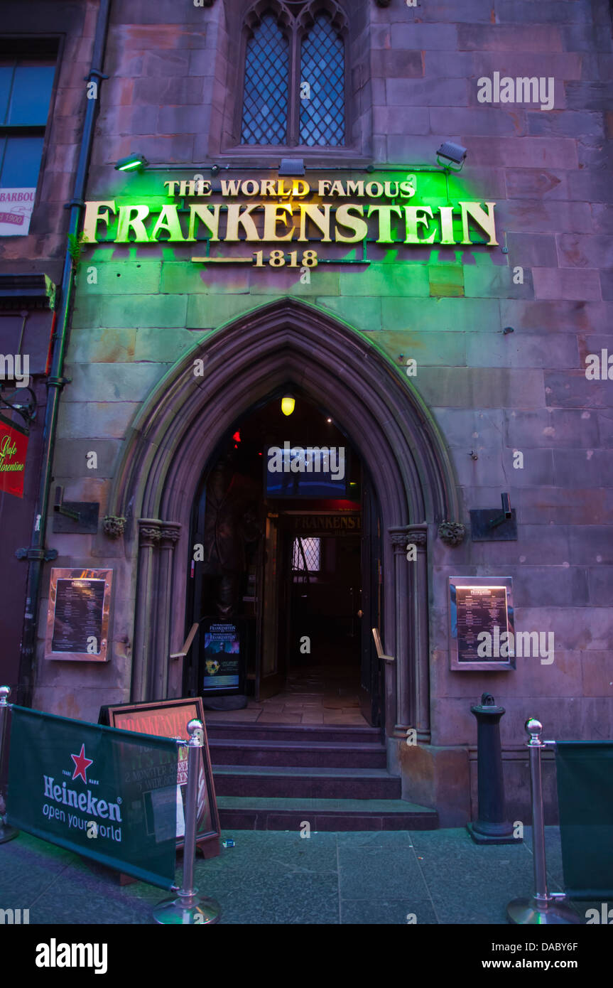 Frankenstein bar nightclub exterior old town Edinburgh Scotland Britain ...
