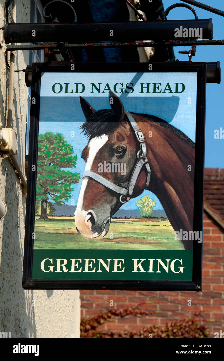 Old Nags Head pub sign, Thame, Oxfordshire, UK Stock Photo - Alamy