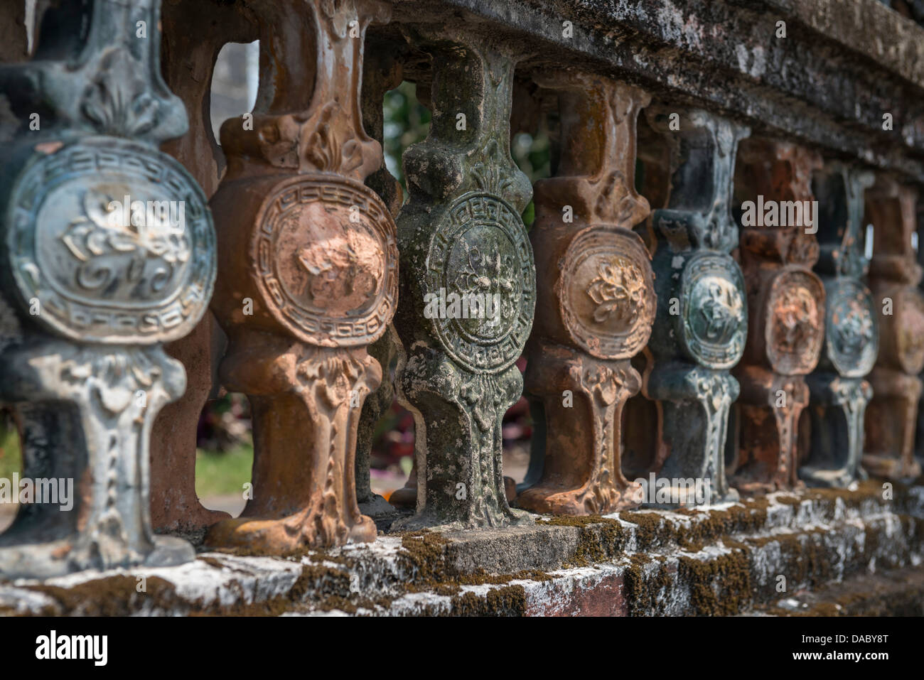 Intricate Ceramic Balustrade around the Moat, Imperial City of Hue ...