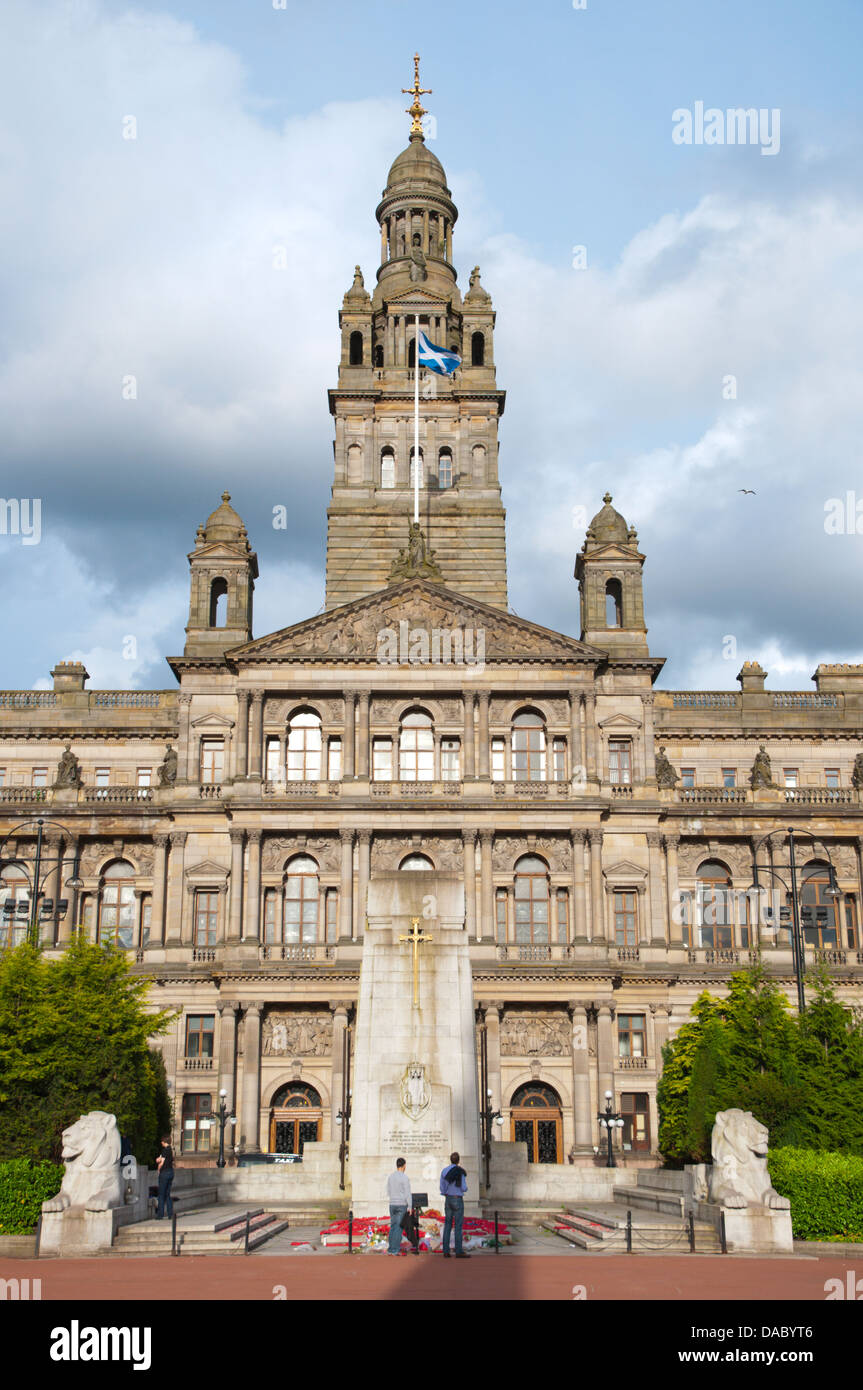 Victorian era Glasgow City Chambers town hall (1888) George Square ...
