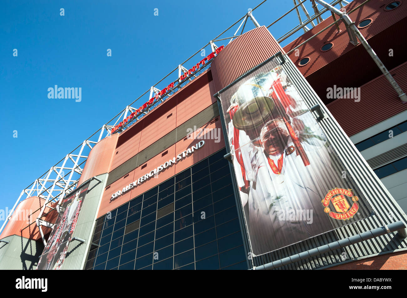 Sir Alex Ferguson Stand, Old Trafford Manchester Stock Photo - Alamy