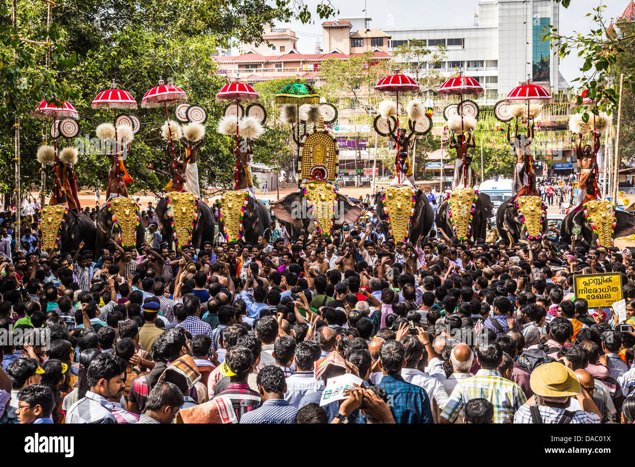 Thrissur Pooram, Temple Festival, Thrissur, Kerala, India Stock Photo ...