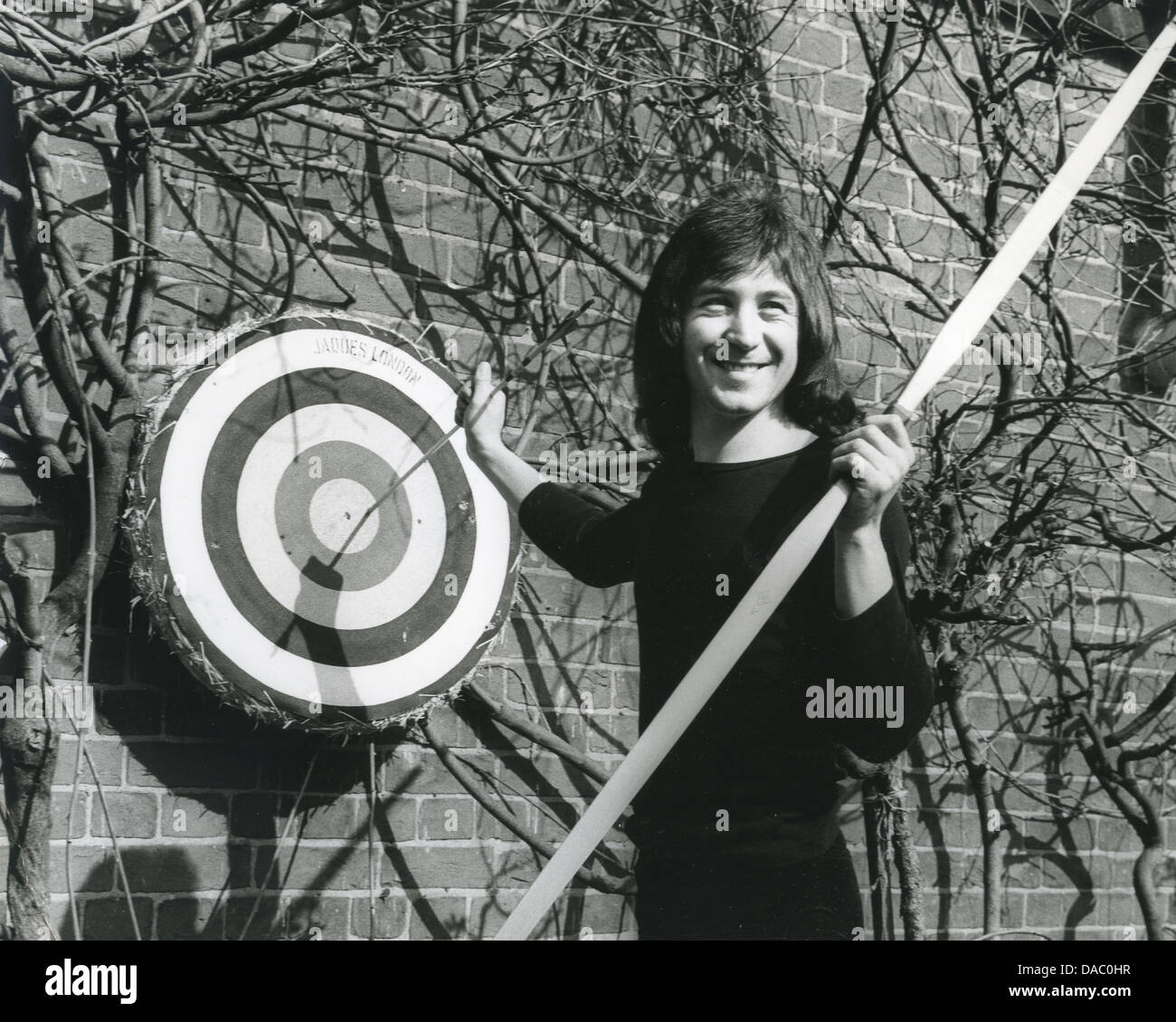 KENNY JONES UK drummer enjoying a spot of archery while with The Faces ...