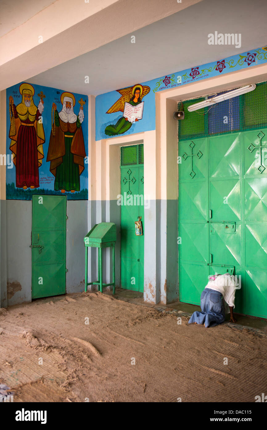 Africa, Eritrea, Massawa, Tualud, St Mary’s Cathedral Church, woman ...