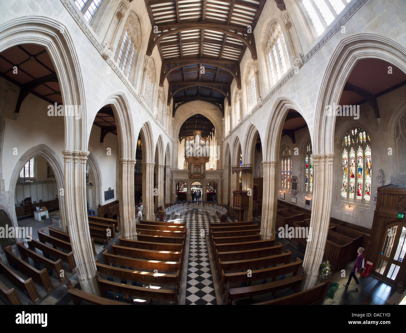 The interior of Saint Mary's Church, Oxford - fisheye view 5 Stock ...