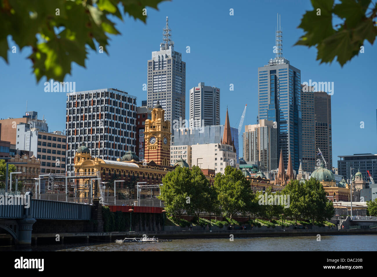 View of Melbourne Skyline across the Yarra River from Southbank ...