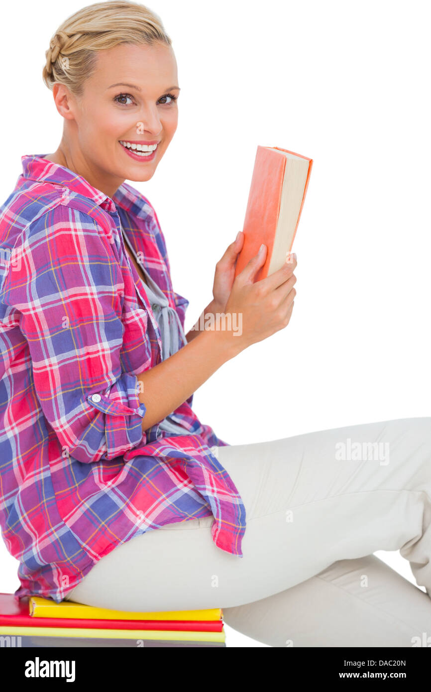 Beautiful female posing books standing hi-res stock photography and ...