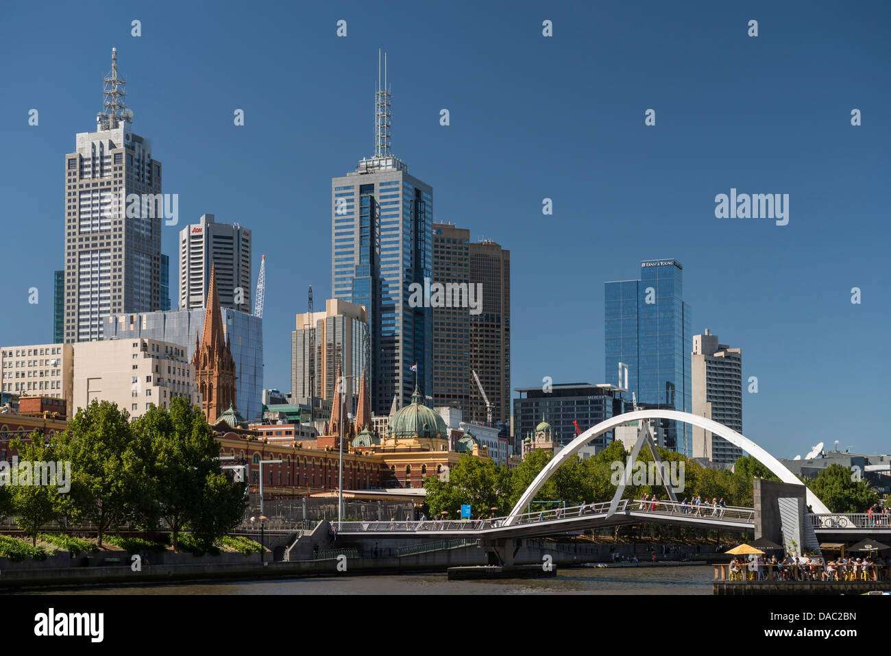 Southgate Footbridge and Melbourne Skyline, Australia Stock Photo - Alamy