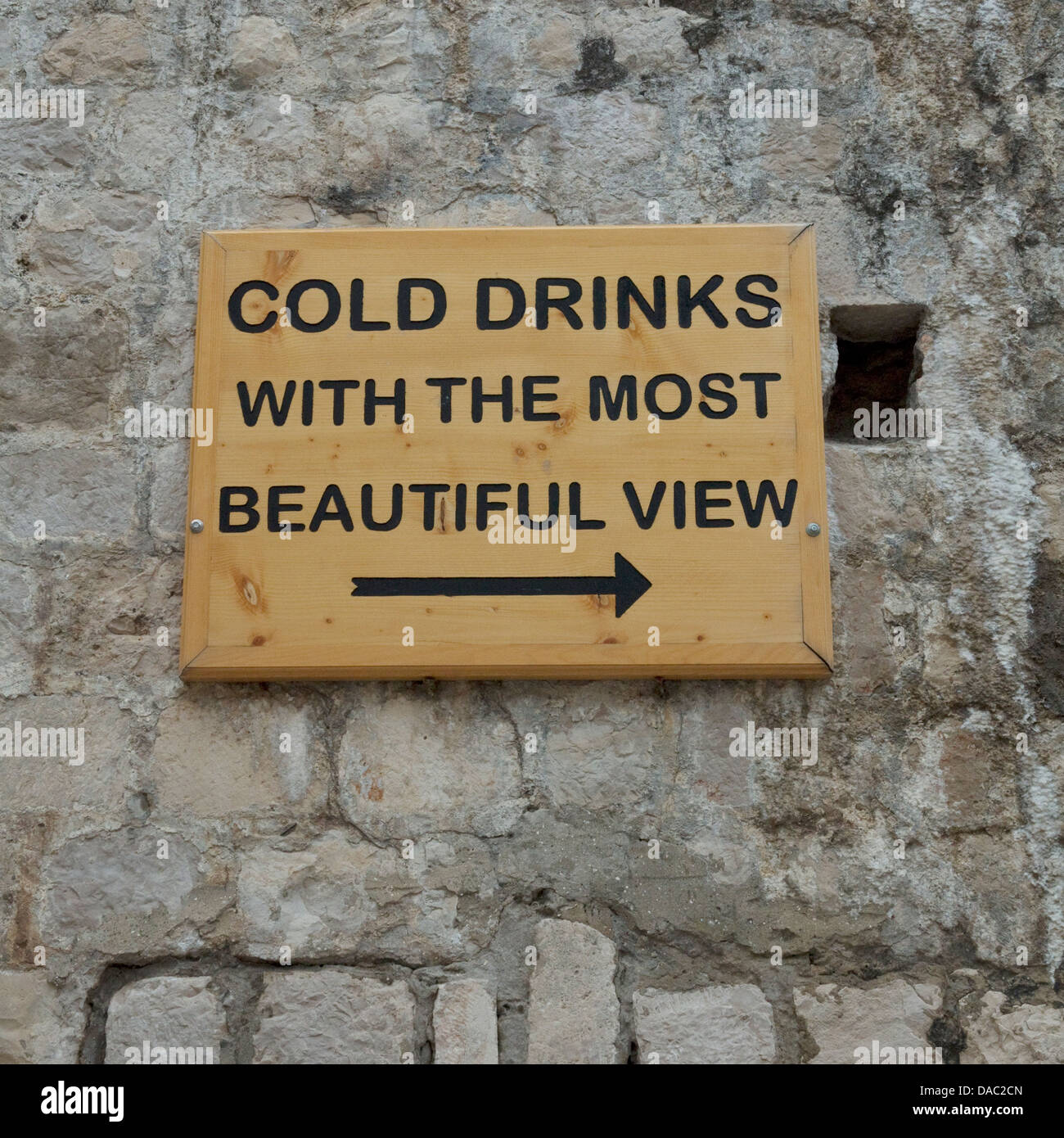 sign advertising bar in old city Dubrovnik Croatia Stock Photo - Alamy