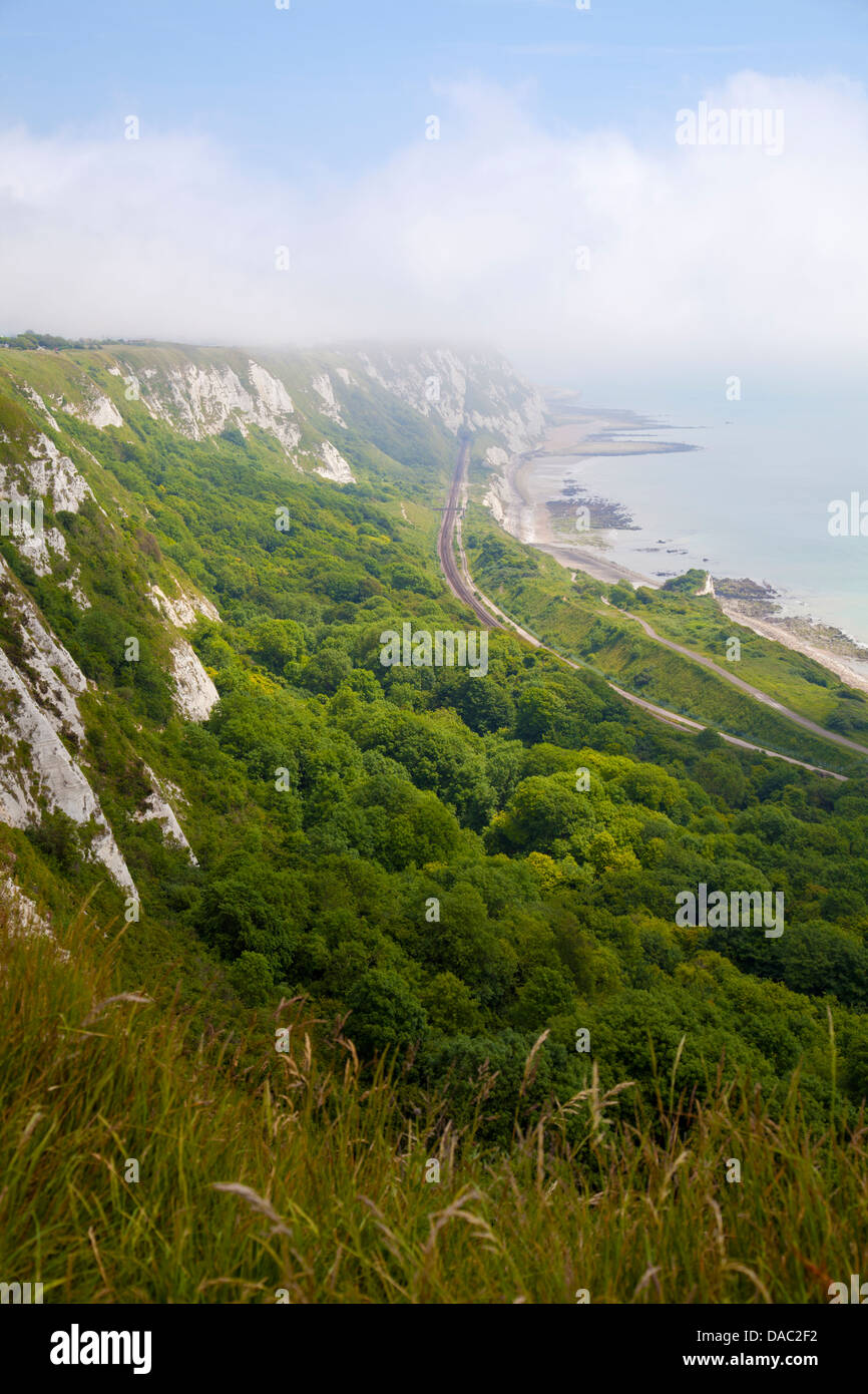 View of White Cliffs of Dover from Capel-Le-Ferne in Folkestone in kent ...