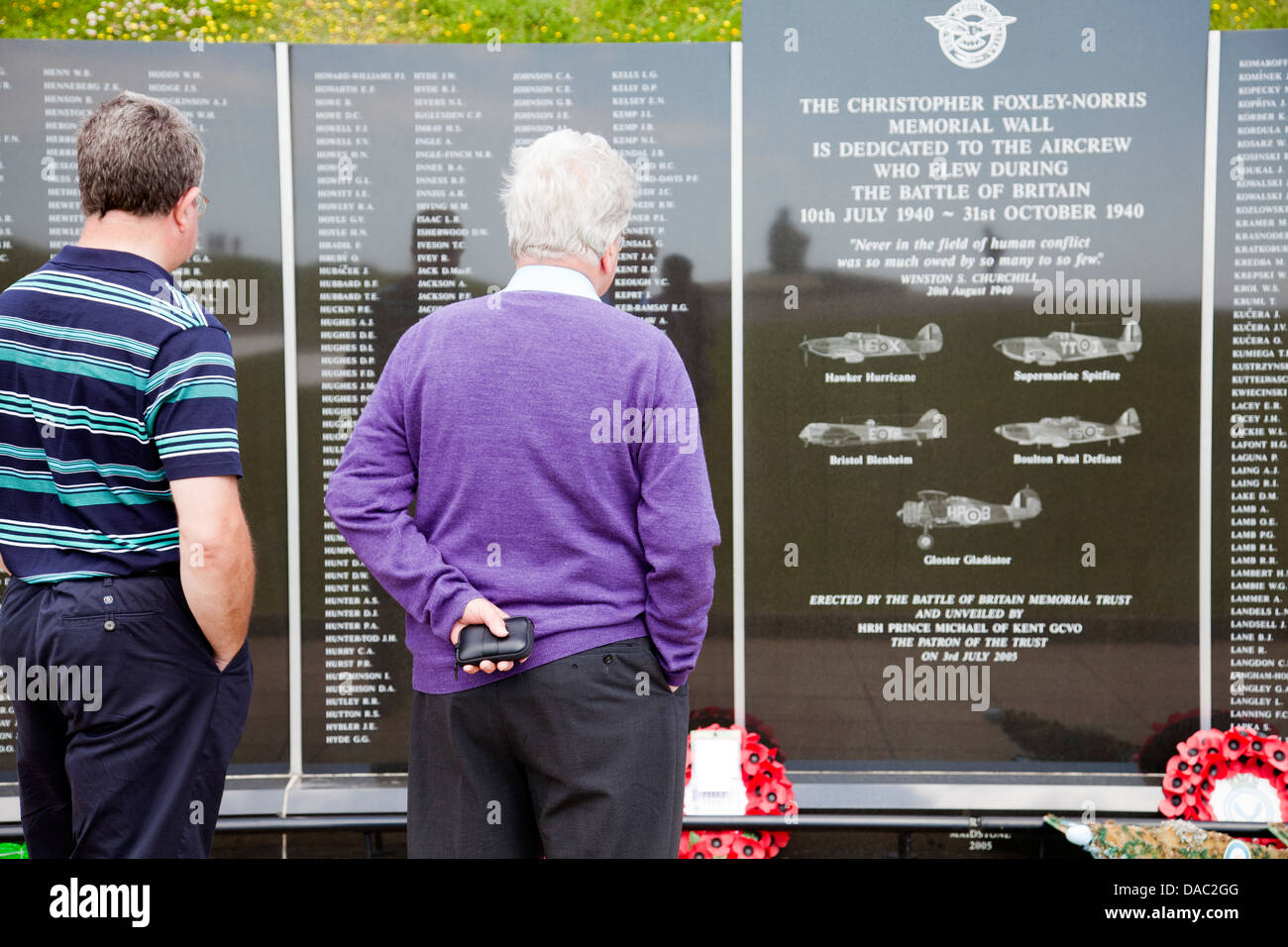 Battle of Britain War Memorial Wall at Capel-Le-Ferne in Folkestone ...