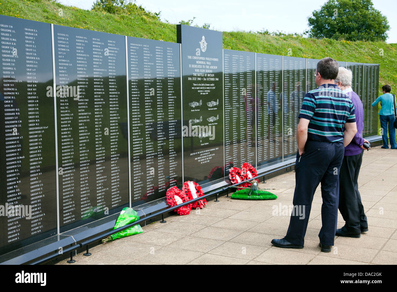 Battle of Britain War Memorial Wall at Capel-Le-Ferne in Folkestone ...