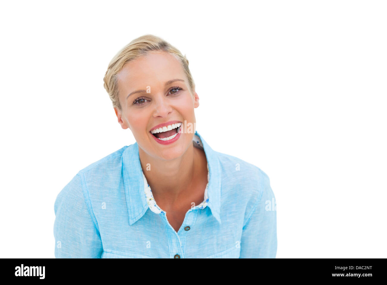 Beautiful woman laughing looking camera hi-res stock photography and images - Alamy