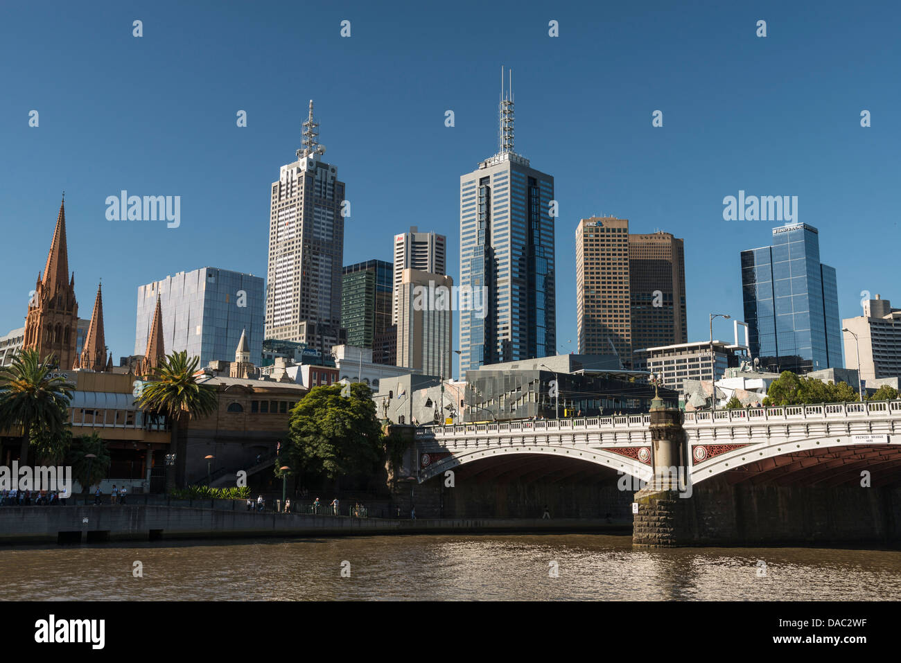 Melbourne Skyline and Princes Bridge from Southbank Stock Photo - Alamy