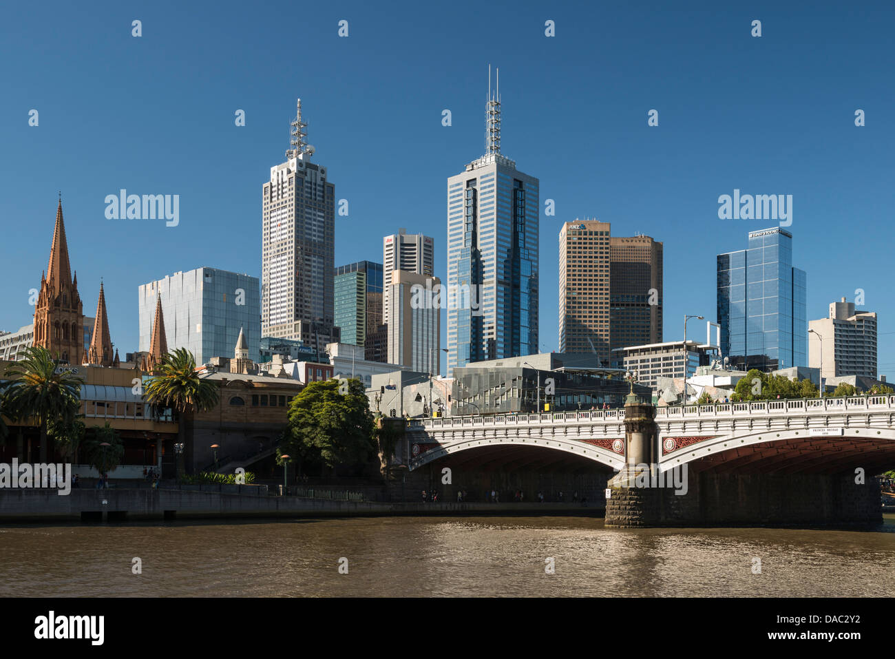 Melbourne Skyline and Princes Bridge from Southbank Stock Photo - Alamy