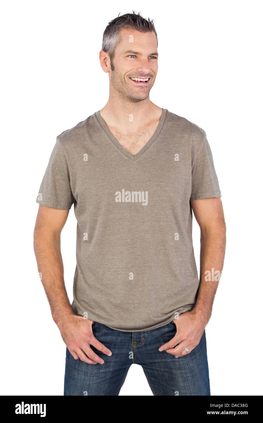 Portrait of casual smiling man Stock Photo - Alamy