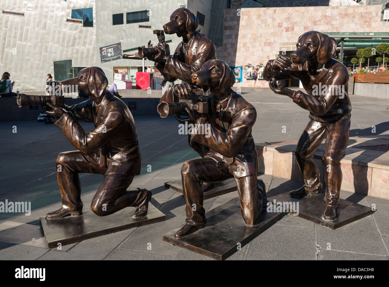 Paparazzi Dogs Sculpture in Federation Square, Melbourne, Australia ...